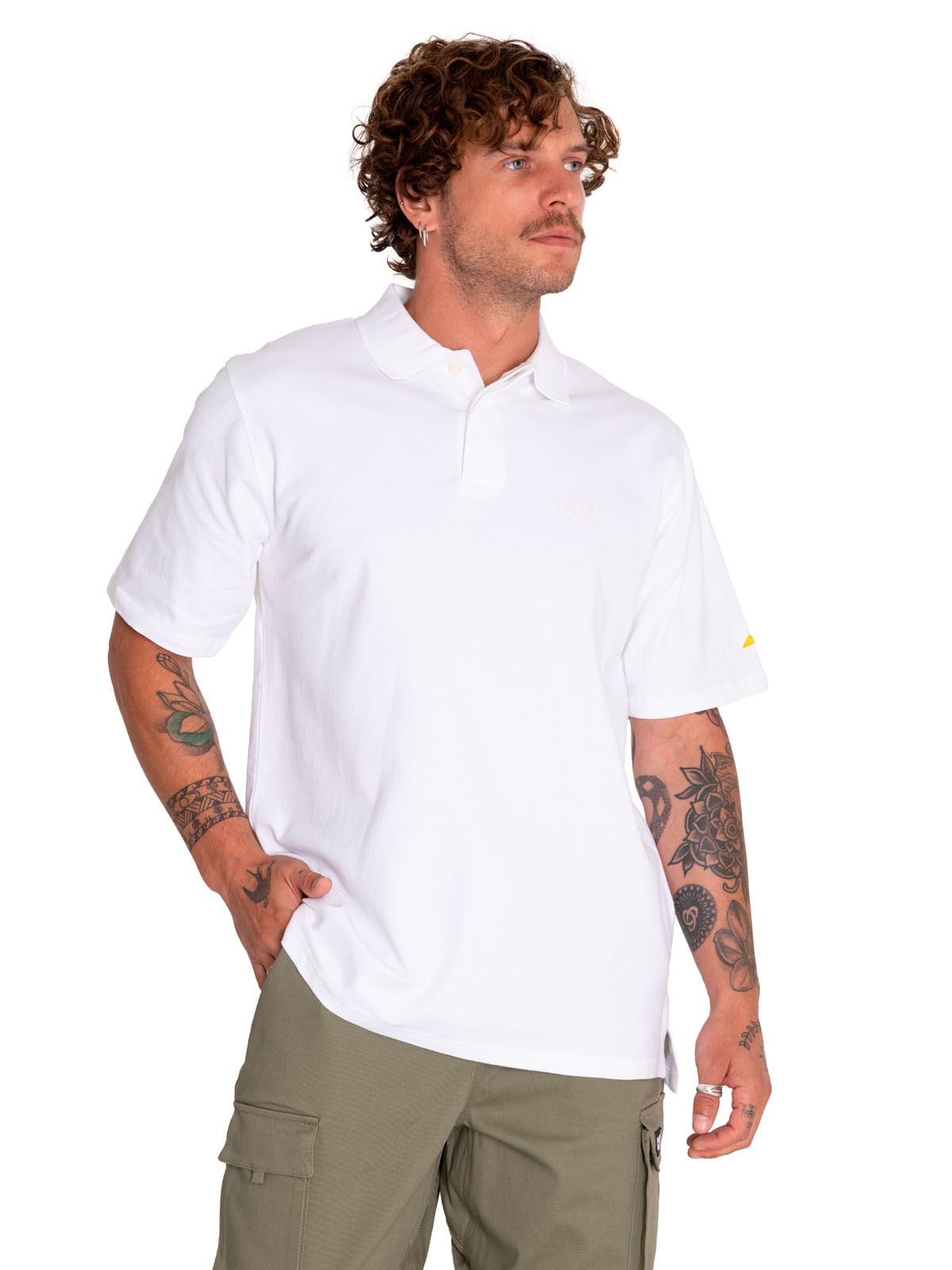 Polos Lifestyle Cat Logo Pique Polo Para Hombre - CAT Lifestyle